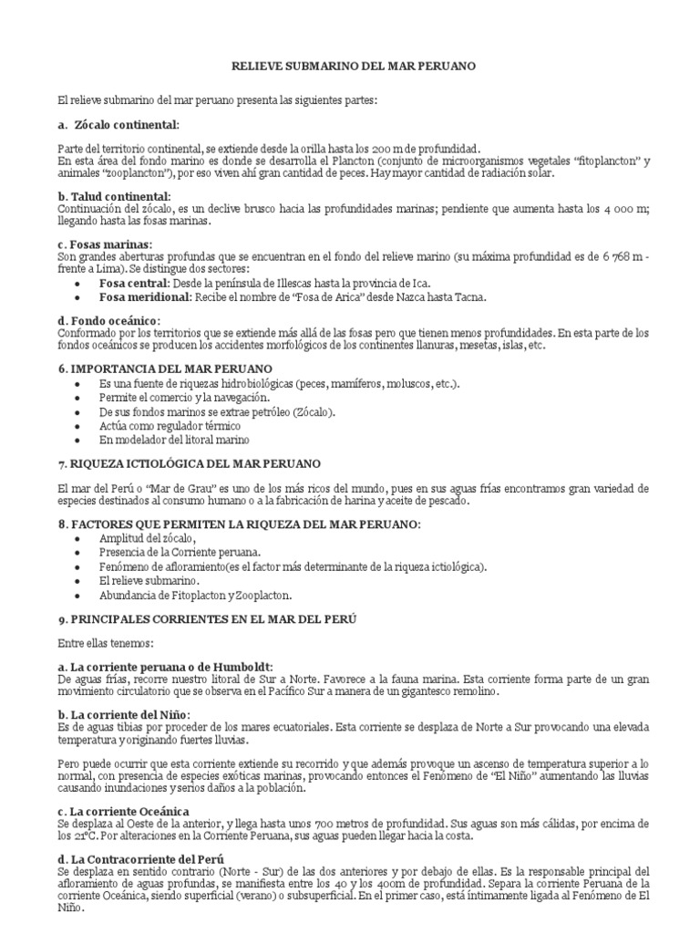 Relieve Marino | PDF | Hidrografía | Océanos