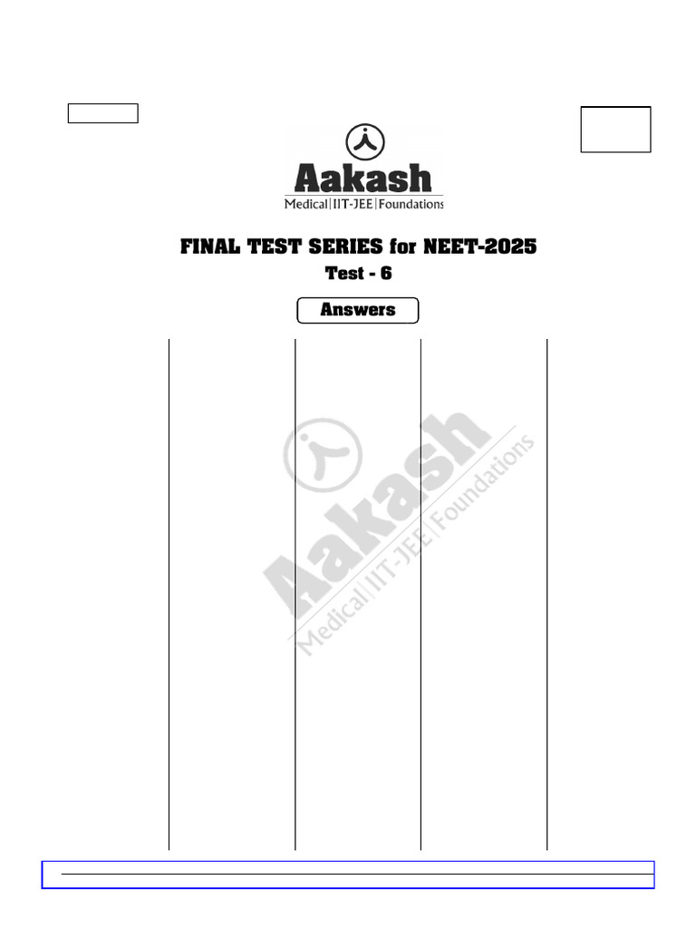 Fts 6 Code B Viju Phase 1 Ans @cet - Jee - Neet | PDF | Meiosis | Mitosis