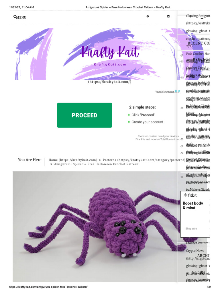 Amigurumi Spider - Free Halloween Crochet Pattern Krafty Kait | PDF