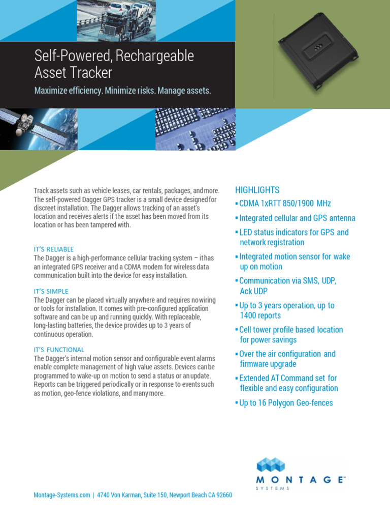 Dagger GPS: Self-Powered Asset Tracker | PDF | Cellular Network ...