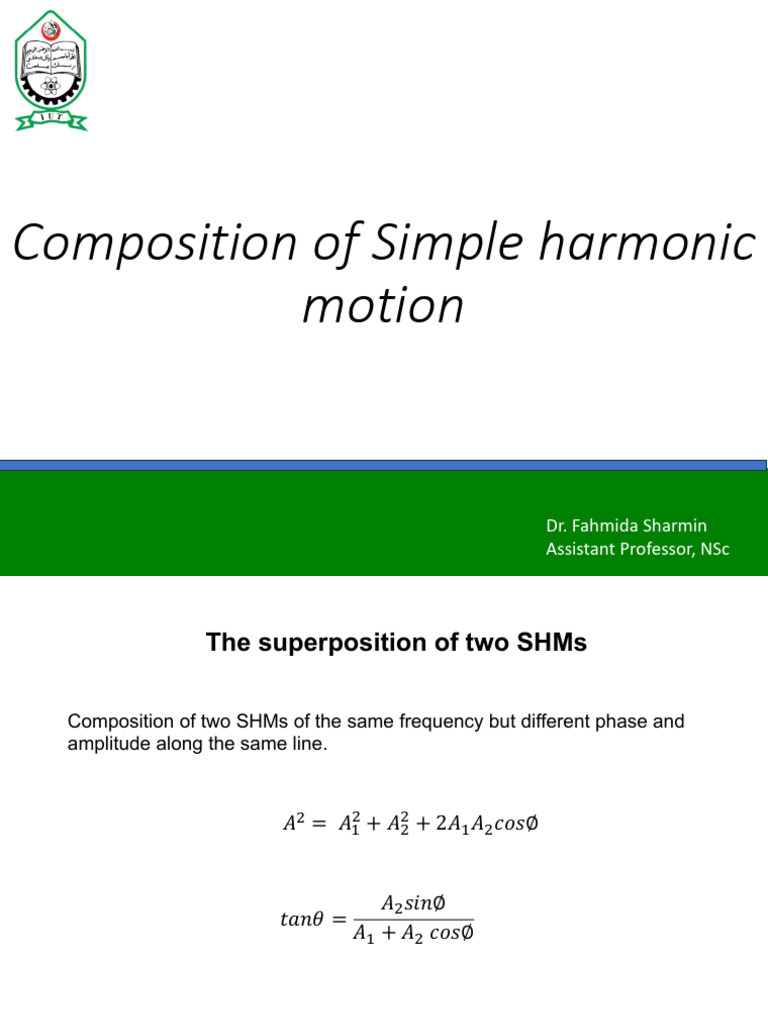 Composition of Simple Harmonic Motion | PDF