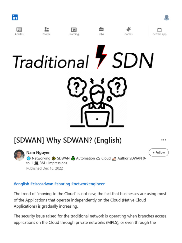 (SDWAN) Why SDWAN - (English) | PDF | Computer Network | Computer ...