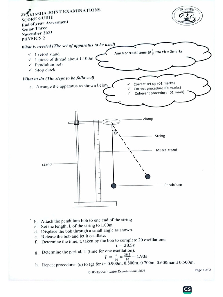 Wakisha S3 Physics Practical | PDF