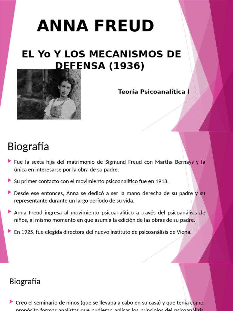 Anna Freud: El Yo y Mecanismos de Defensa | PDF | Psicoanálisis | Mente ...