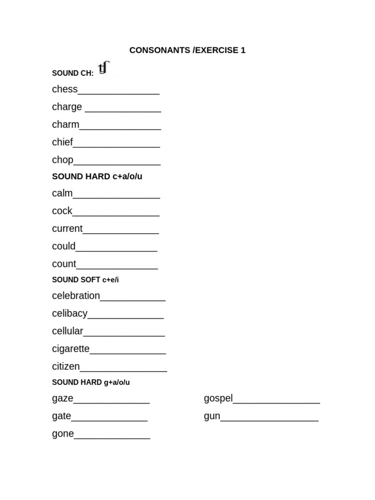 EXERCISES AND CONSONANTS PHONETICS | PDF | Language Families | Phonology