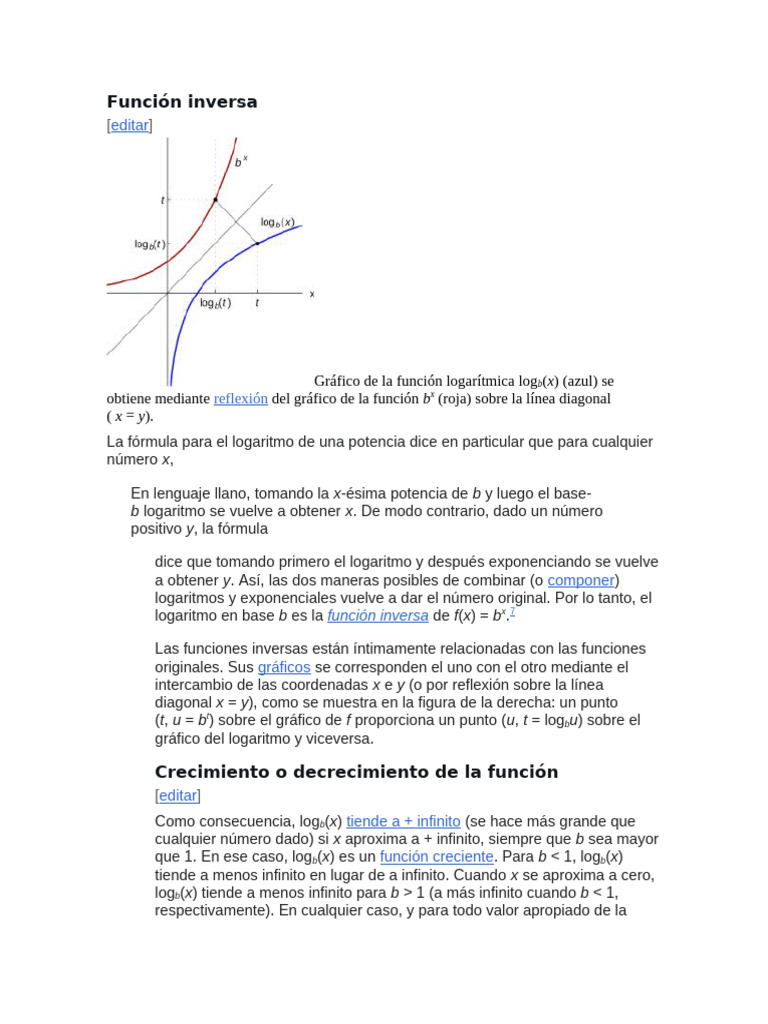 Función Inversa | PDF | Logaritmo | Conceptos matemáticos