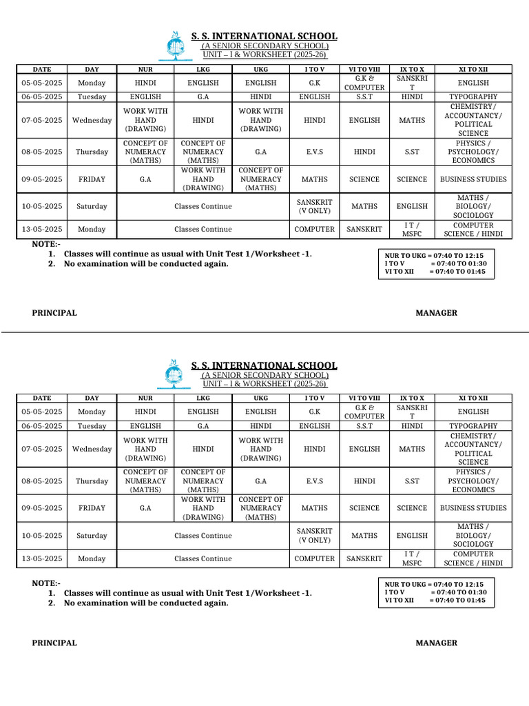 Ut I Work Sheet I (2025-26) Portrait | PDF | Science