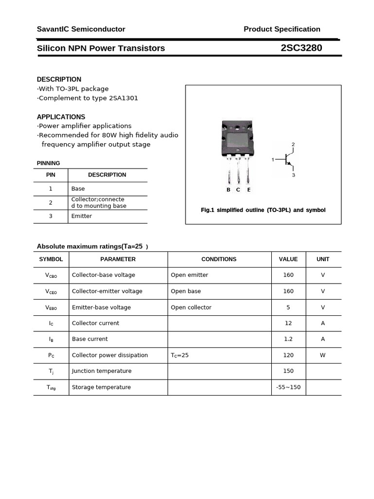 2SC3280733 | PDF | Bipolar Junction Transistor | Transistor
