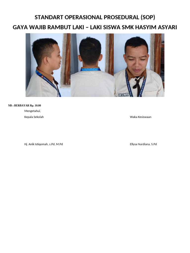 Sop Rambut Siswa | PDF