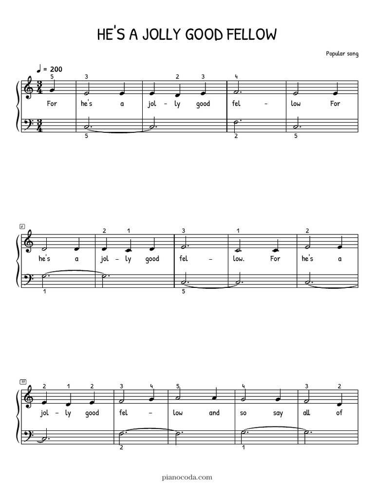 5 He's A Jolly Good Fellow | PDF
