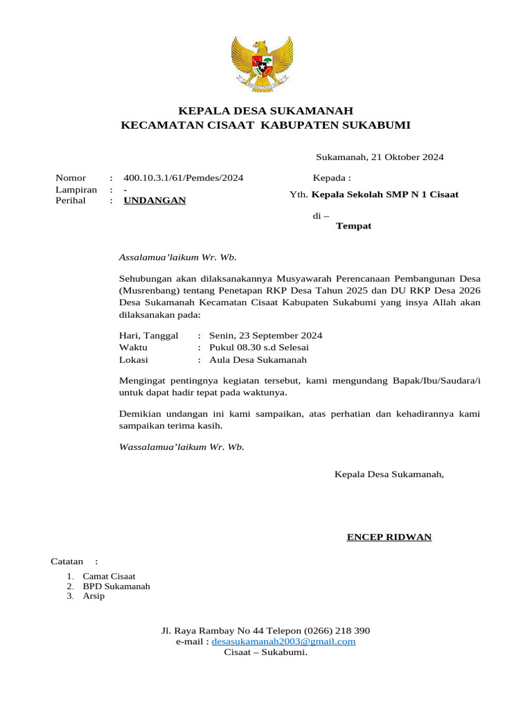 UNDANGAN MUSREN 2024 Sep | PDF