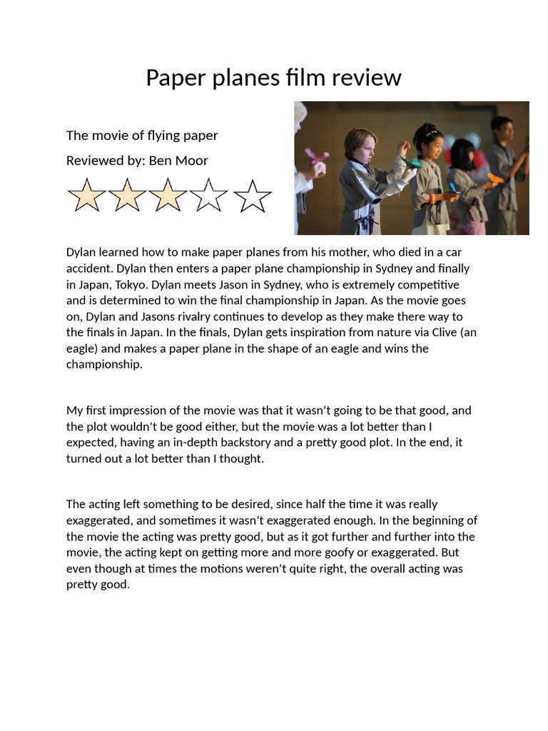 Paper Planes Film Review | PDF