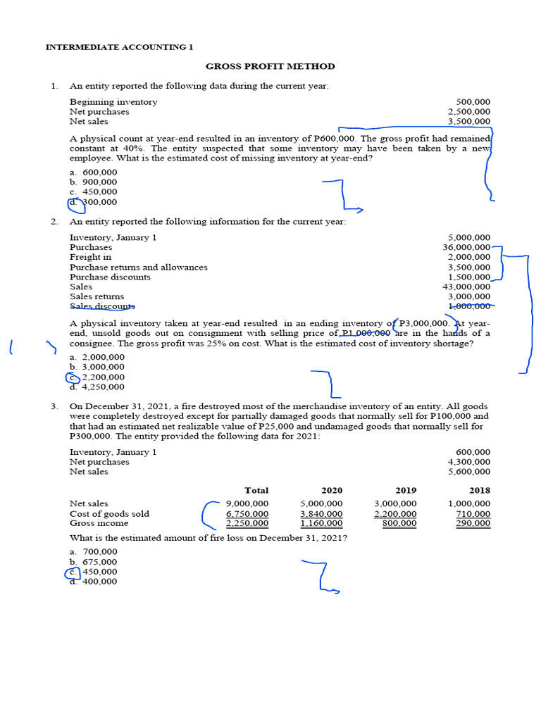 Estimating Inventory Losses in Accounting | PDF | Cost Of Goods Sold ...