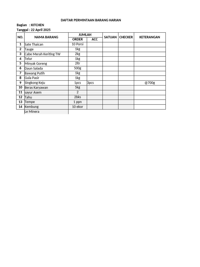 Form Permintaan Barang 23 | PDF