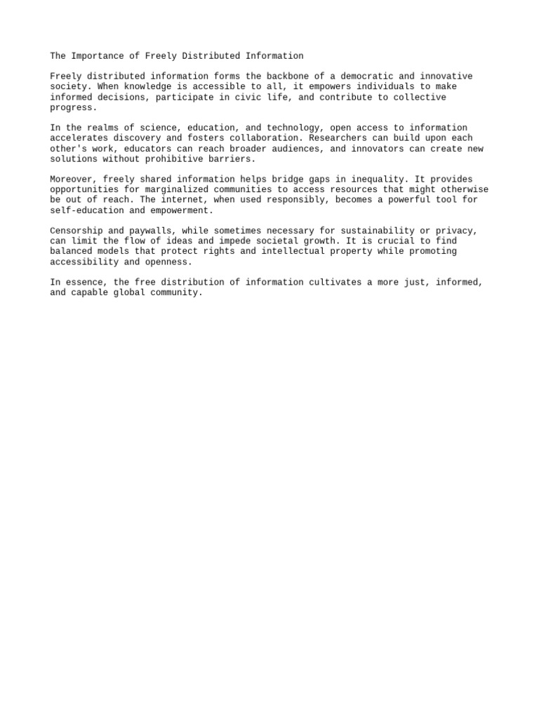 Freely Distributed Information | PDF