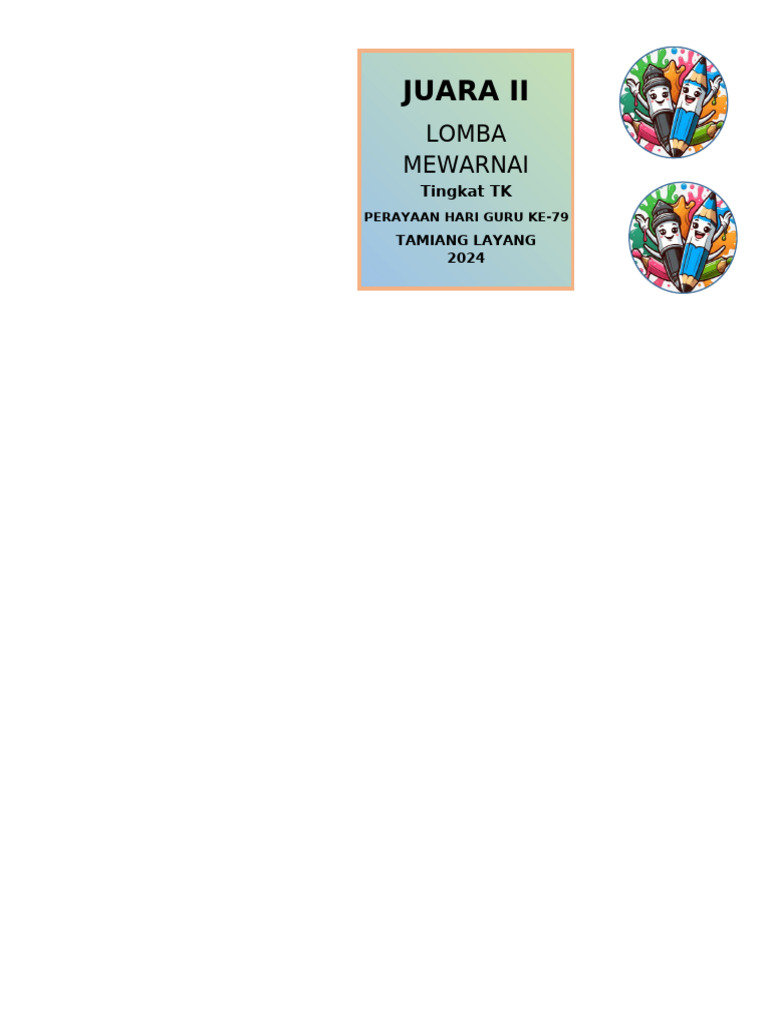 Label Piala Mewarnai | PDF