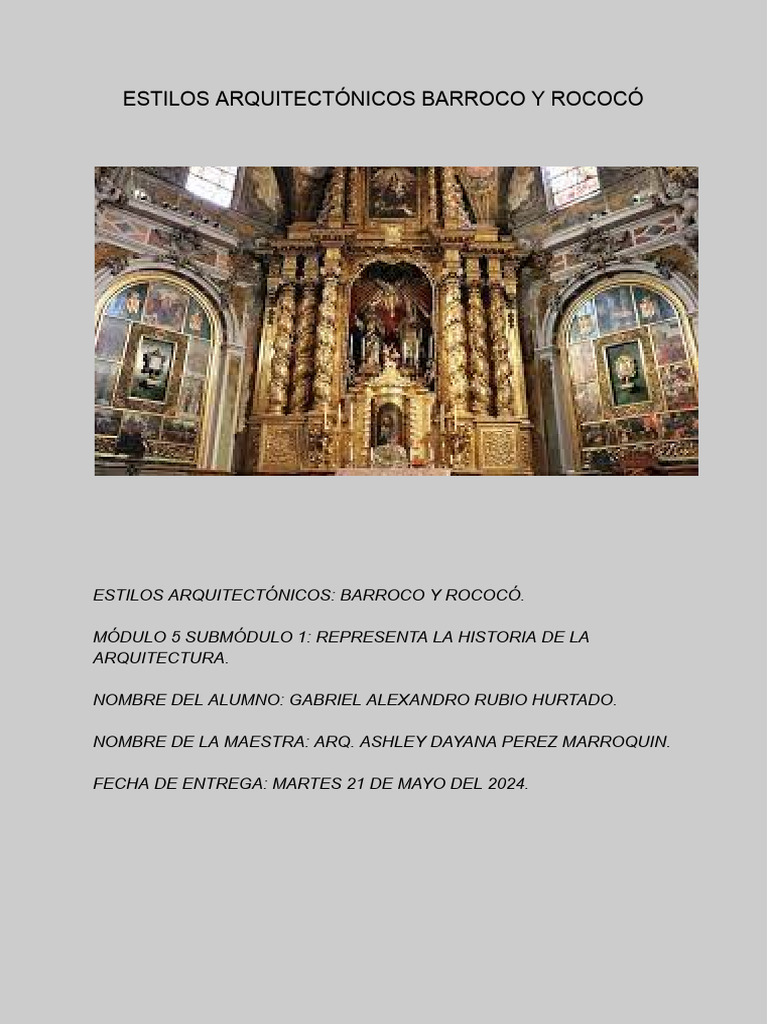 Estilo Barroco y Rococo | PDF | Barroco | Diseño arquitectonico