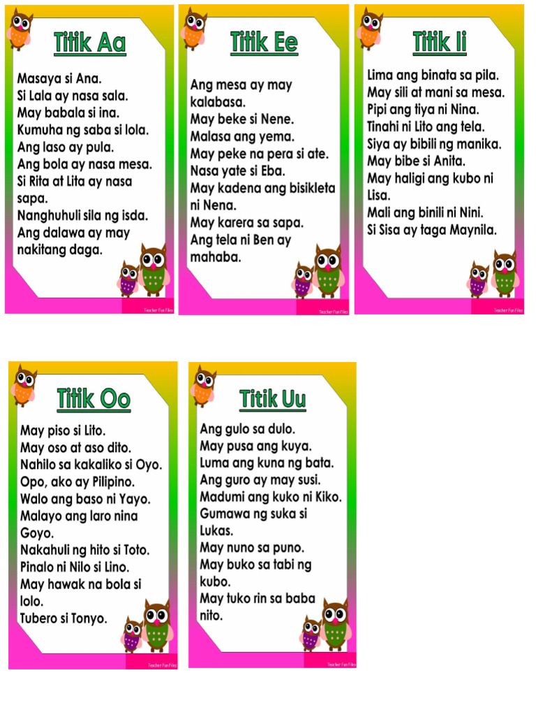Filipino Reading Materials | PDF