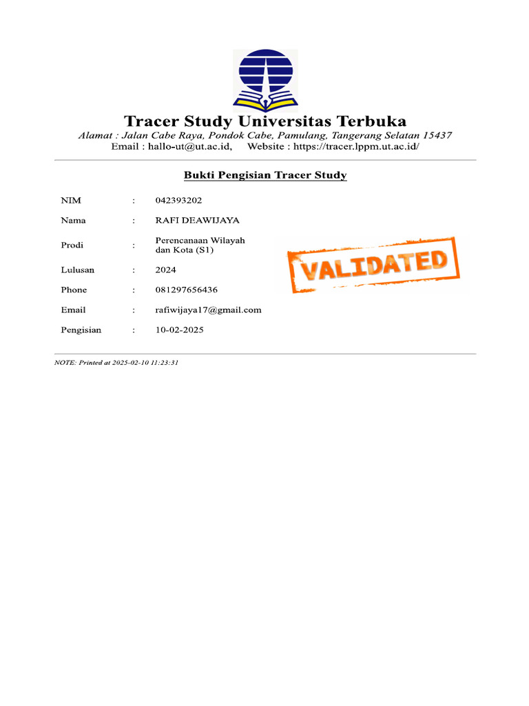 Kuesioner Alumni PWK UT | PDF