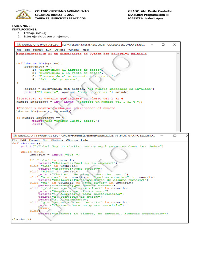 SOLUCION EJERCICIOS 10 Y 11 (PAGS. 50 Y 51) 6to. PERITO CONTADOR PROGRAMACION | PDF