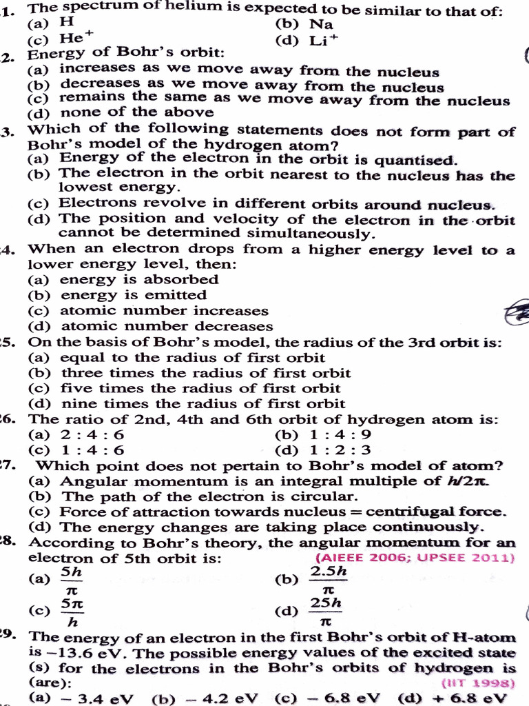 Assignment (Structure of Atom) | PDF | Atomic Orbital | Electron