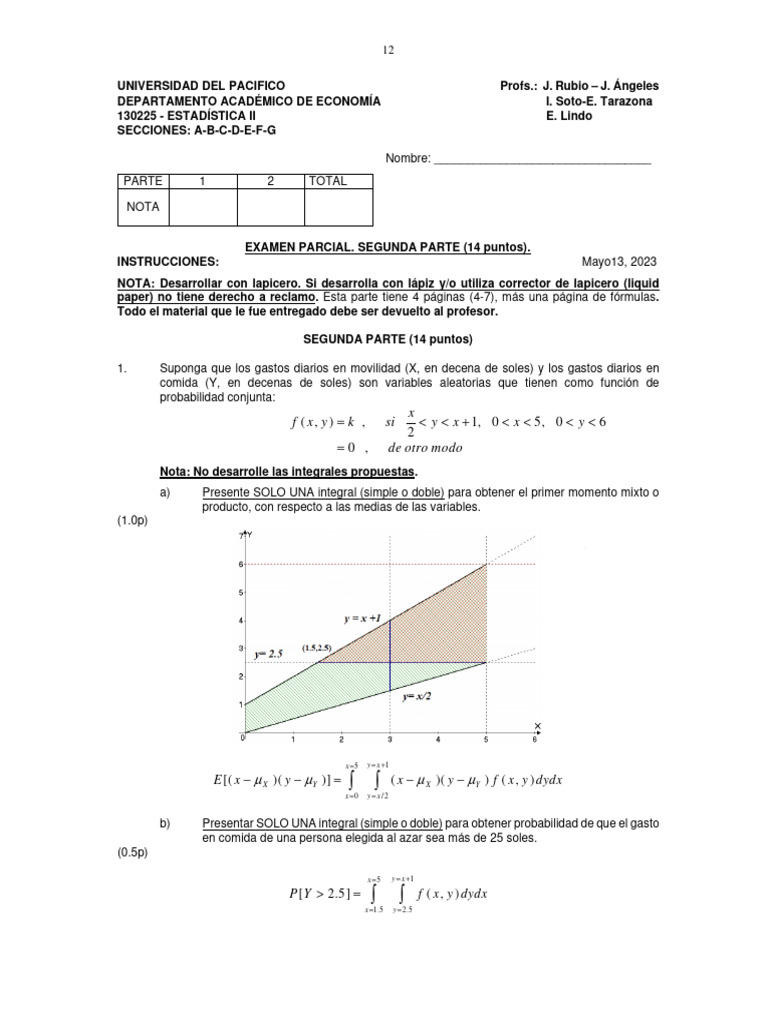 Est2-2023-1 EP | PDF | Teoría de probabilidad | Matemáticas Aplicadas