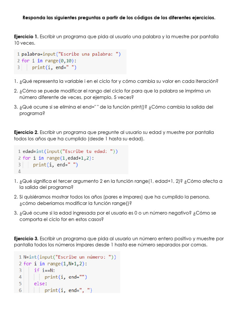 Ejercicios de Programación en Python | PDF | Función (Matemáticas ...