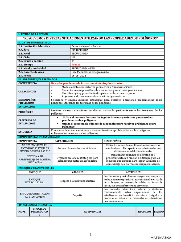 3º SESION - Vallejo | PDF | Maestros | Aprendizaje