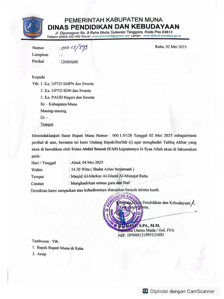 Undangan Tabliq Akbar Utk Sekolah | PDF