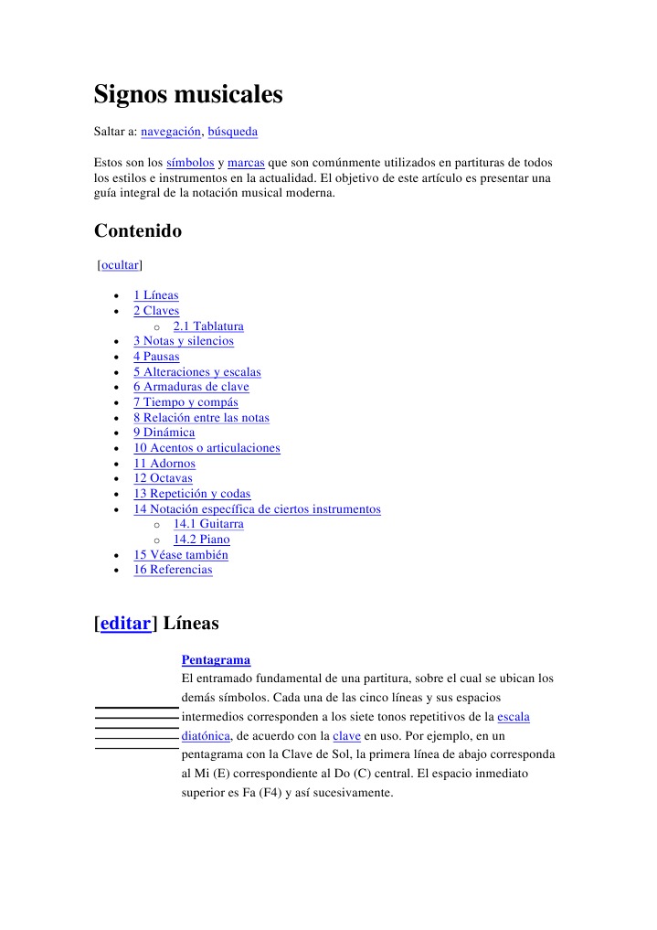 Signos Musicales | PDF | Clave | Notación musical