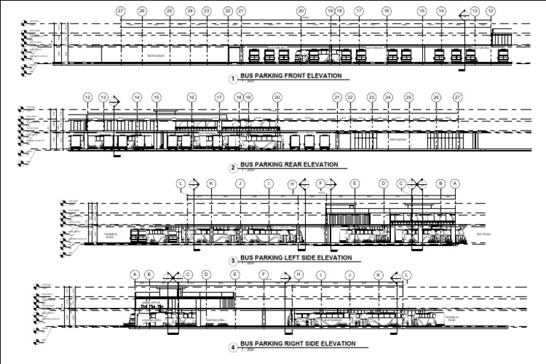 Bus Parking Elevation Plan | PDF | Motor Vehicle