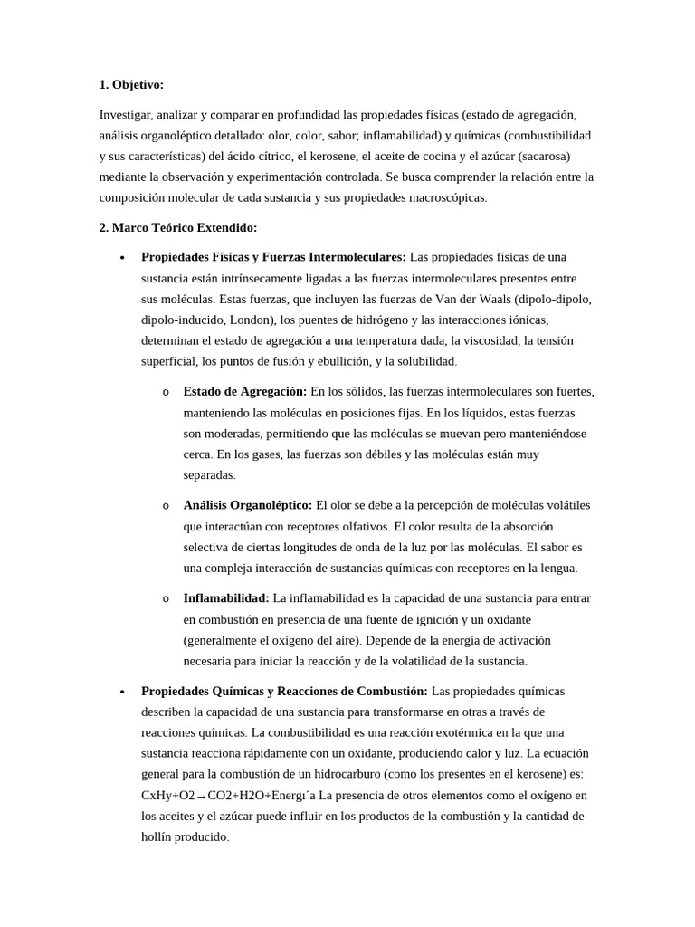 INF. ORGANICA (PRACTICA LABORATORIO | PDF | Hidrocarburos | Moléculas