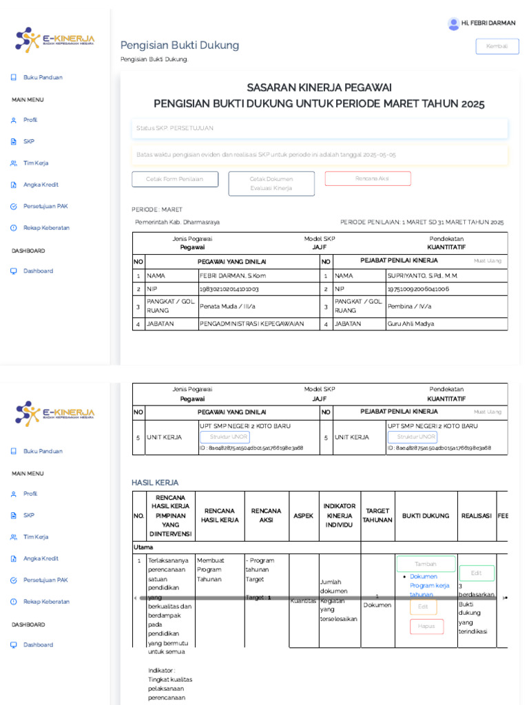 Panduan Pengisian Bukti Dukung SKP 2025 | PDF