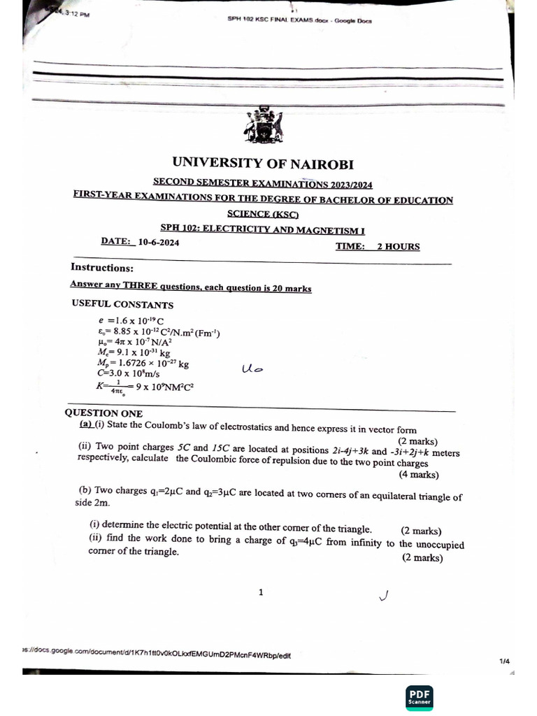 Electricity Exam Questions | PDF