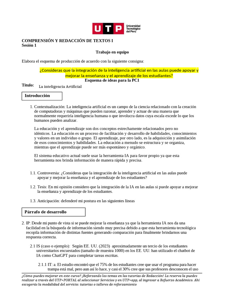 Esquema para PC1 Resuelto Examen | PDF | Inteligencia artificial | Inteligencia (IA) y semántica