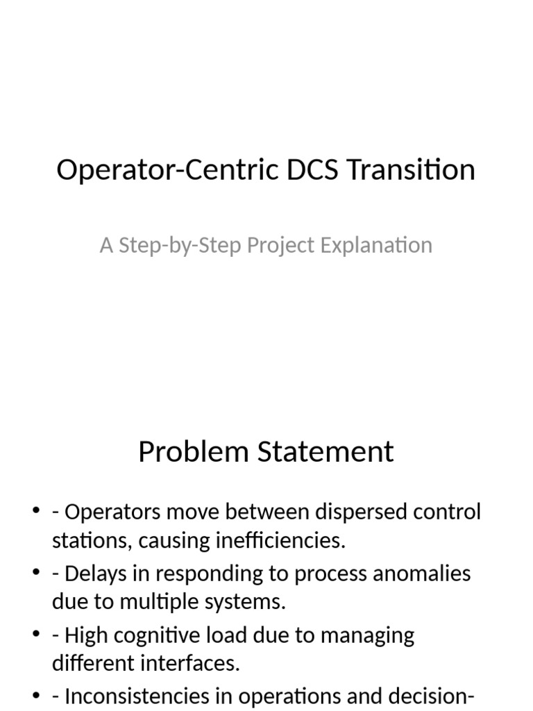 Operator Centric DCS Transition | PDF