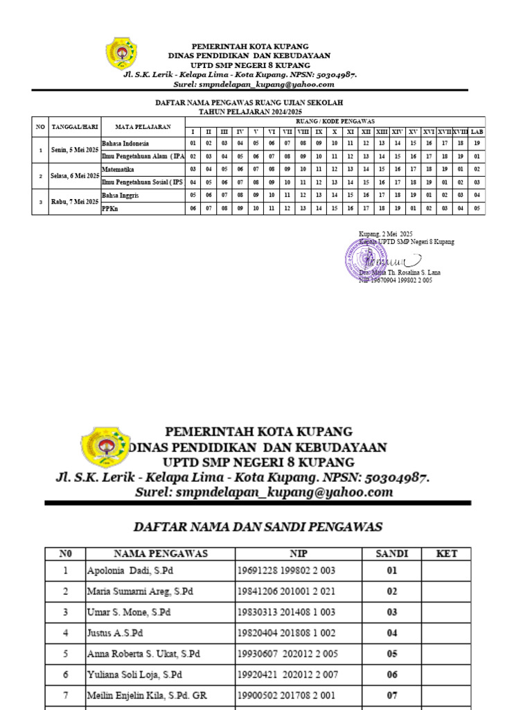 Jadwal Ujian Sekolah 2025 | PDF