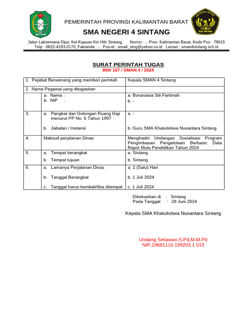 Surat Tugas Terbaru | PDF