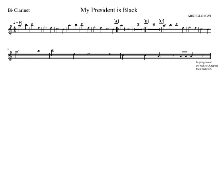 My - President - Is - Black Oficial-Bb - Clarinet | PDF