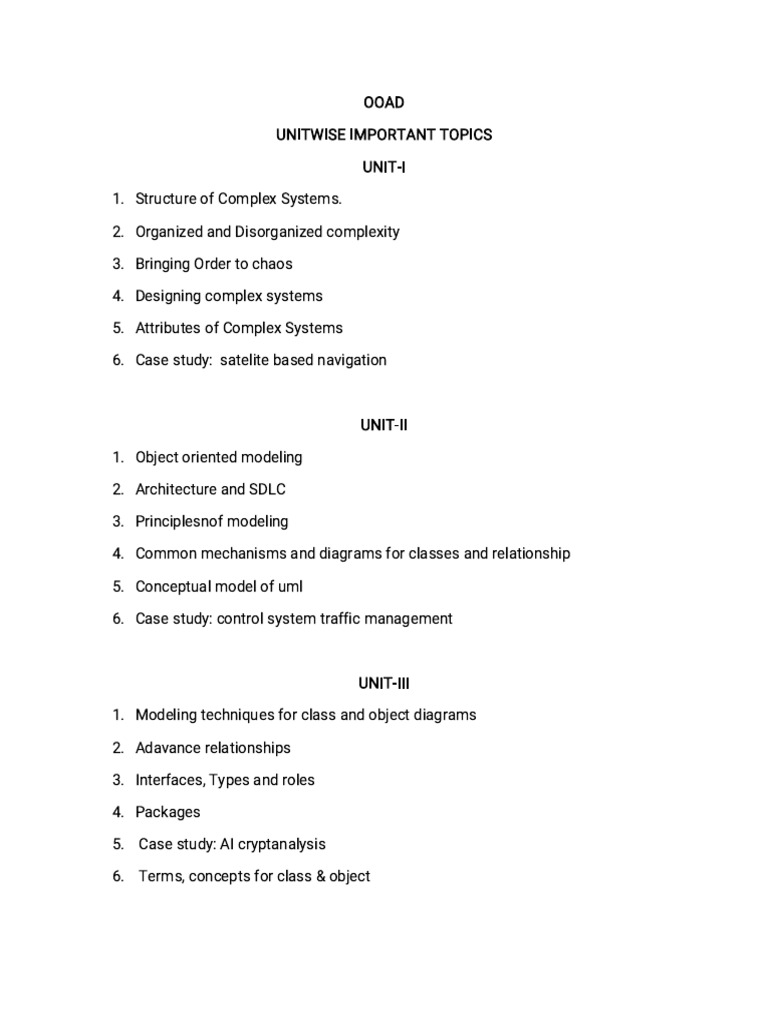 OOAD Important Questions | PDF