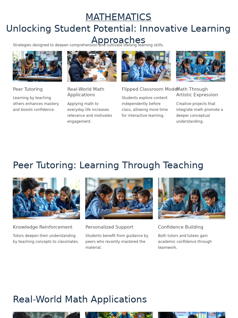 Mathematics Innovative Learning Approaches | PDF | Mathematics | Learning