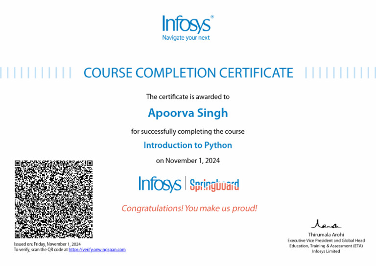 Apoorva Singh: Introduction To Python | PDF