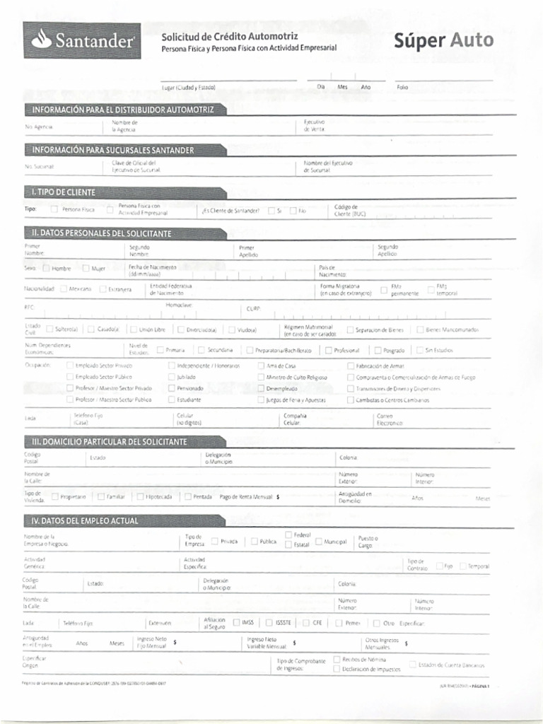 Santander Formato Superauto Escaneado | PDF