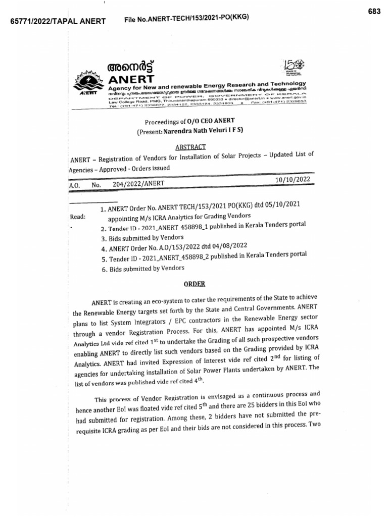 Anert Empanelment | PDF