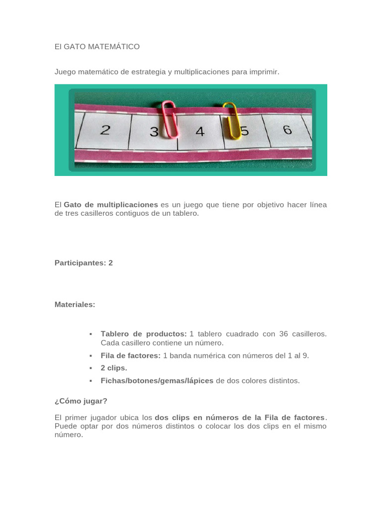 El GATO MATEMÁTICO | PDF