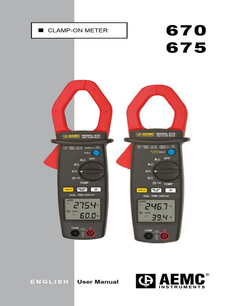 User Manual Clamp Meter 670 675 | PDF | Calibration | Alternating Current