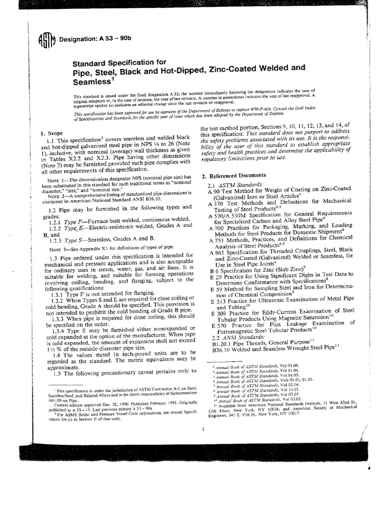 Astm A53-90 PDF | PDF