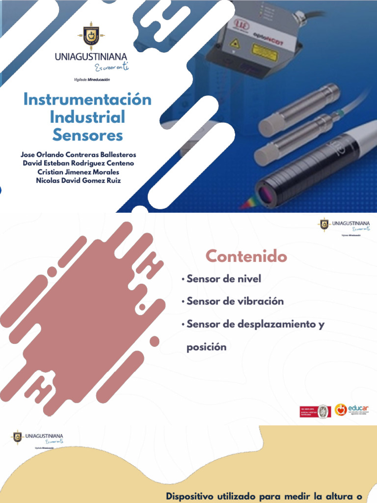Presentacion de Sensores - Instrumentacion Industrial 1 | PDF | Sensor | Ultrasonido