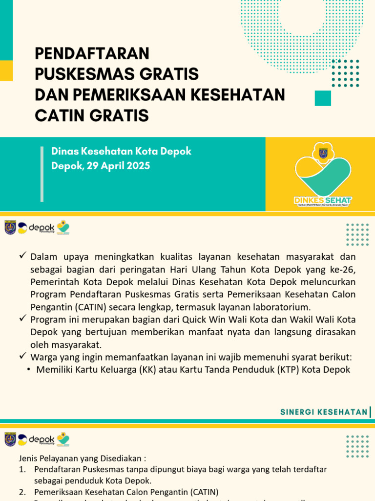Sosialisasi Pendaftaran Puskesmas Dan Pemeriksaan Kesehatan Catin ...