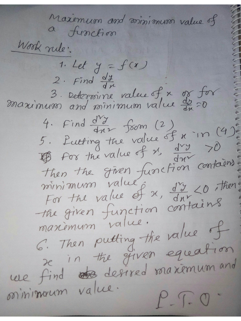 Maximum and Minimum Value | PDF